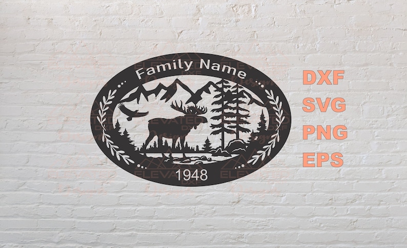 Moose Scene SVG, Family Yard Sign DXF, Nature Scene Dxf, CNC Cutting ...