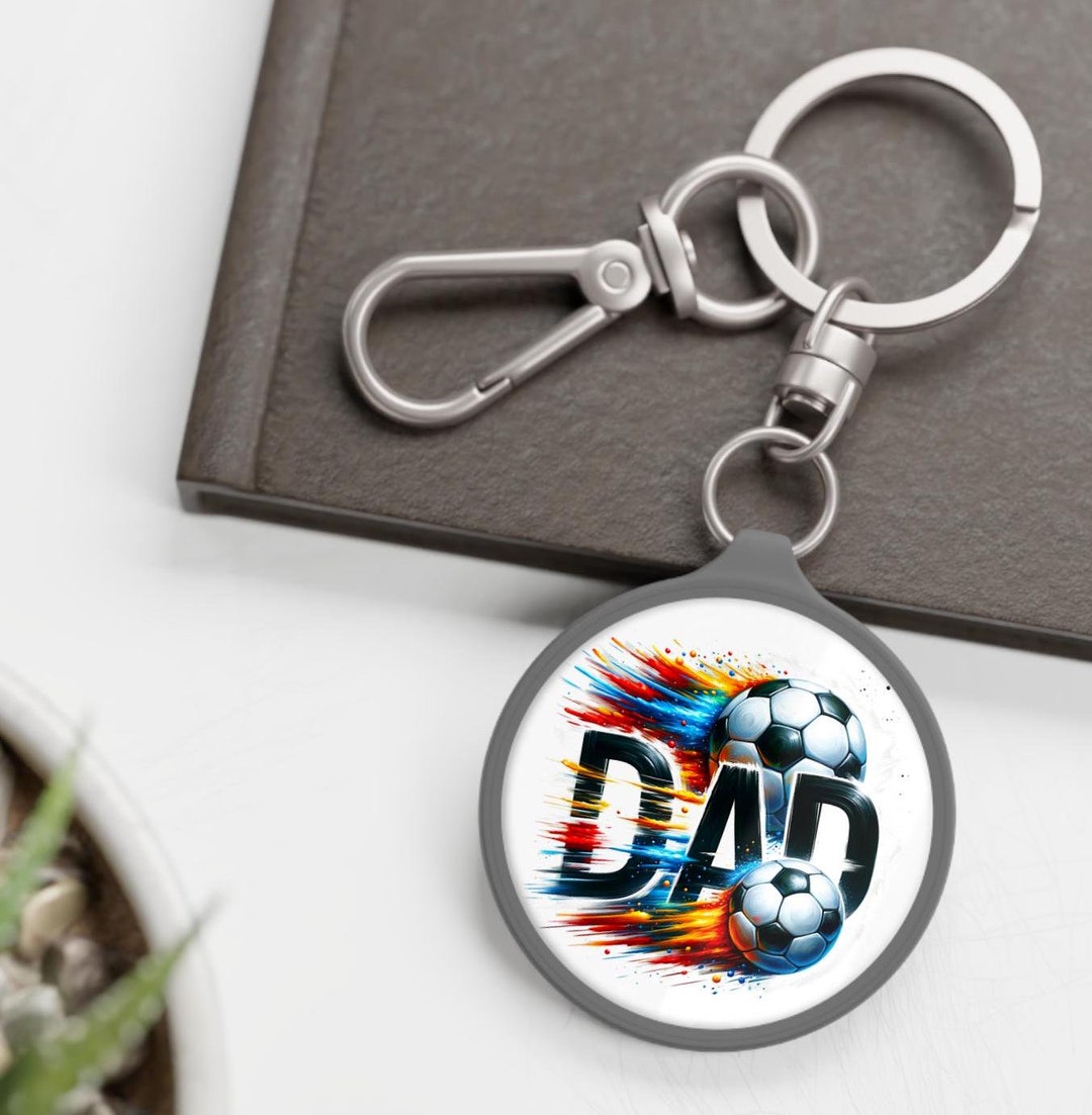 Soccer Dad Keychain- Custom "dad" Soccer Ball Design, Perfect Gift for ...