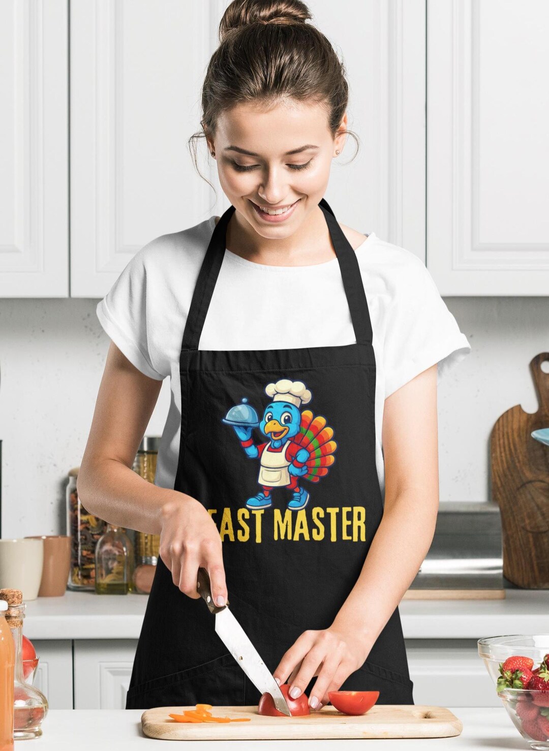 Feast Master Thanksgiving Apron- Tucker the Blue Turkey Fun Colorful ...