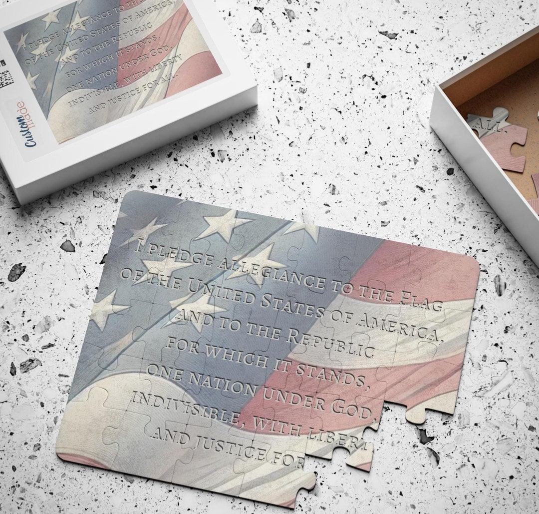 Pledge of Allegiance Kids' Puzzle 30-piece Patriotic Flag Design ...