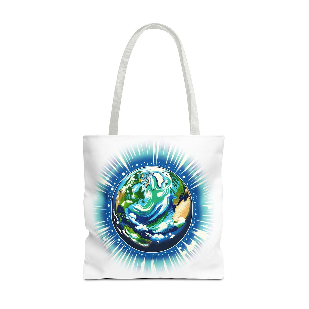Earth Day 2025 Tote Bag – Pop Art Earth Canvas Bag With Vibrant Globe ...