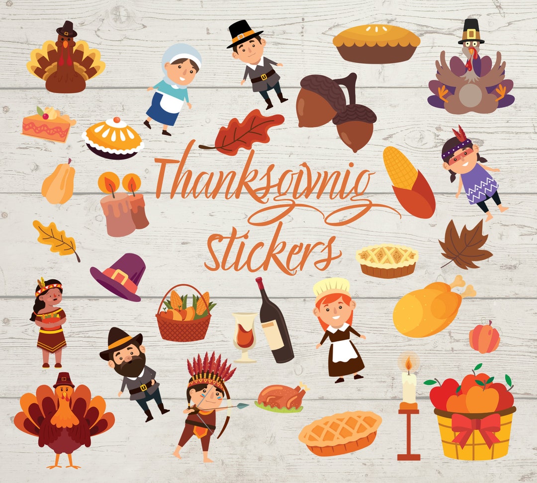 Thanksgiving Stickers, Digital Planner Stickers, Precut Goodnotes ...