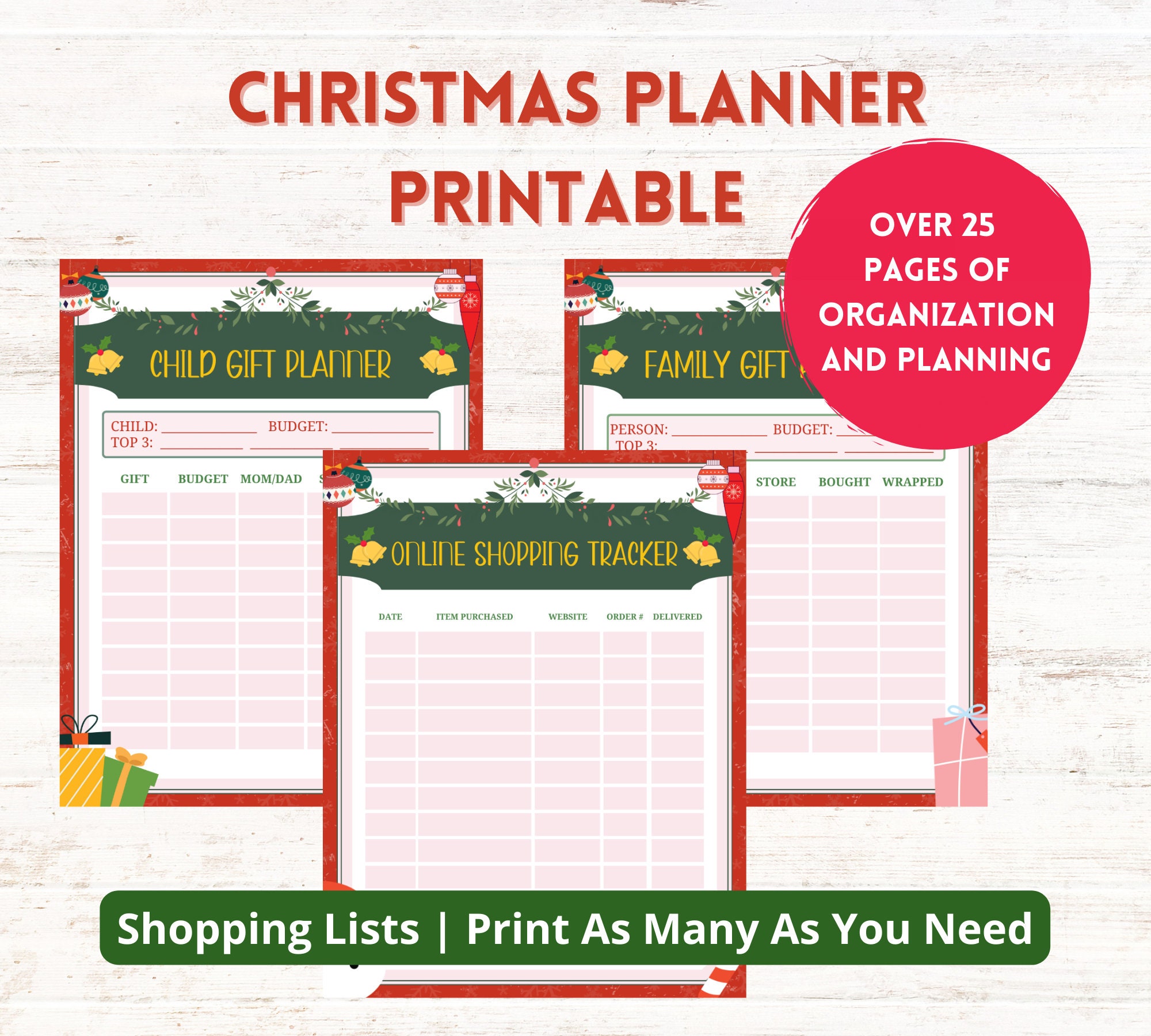 Printable Thanksgiving & Christmas Planner Bundle, Holiday to Do Lists ...