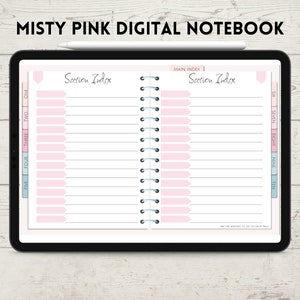 Pastel Digital Notebook, Lined Pages With Tabs (PDF Download) - Etsy