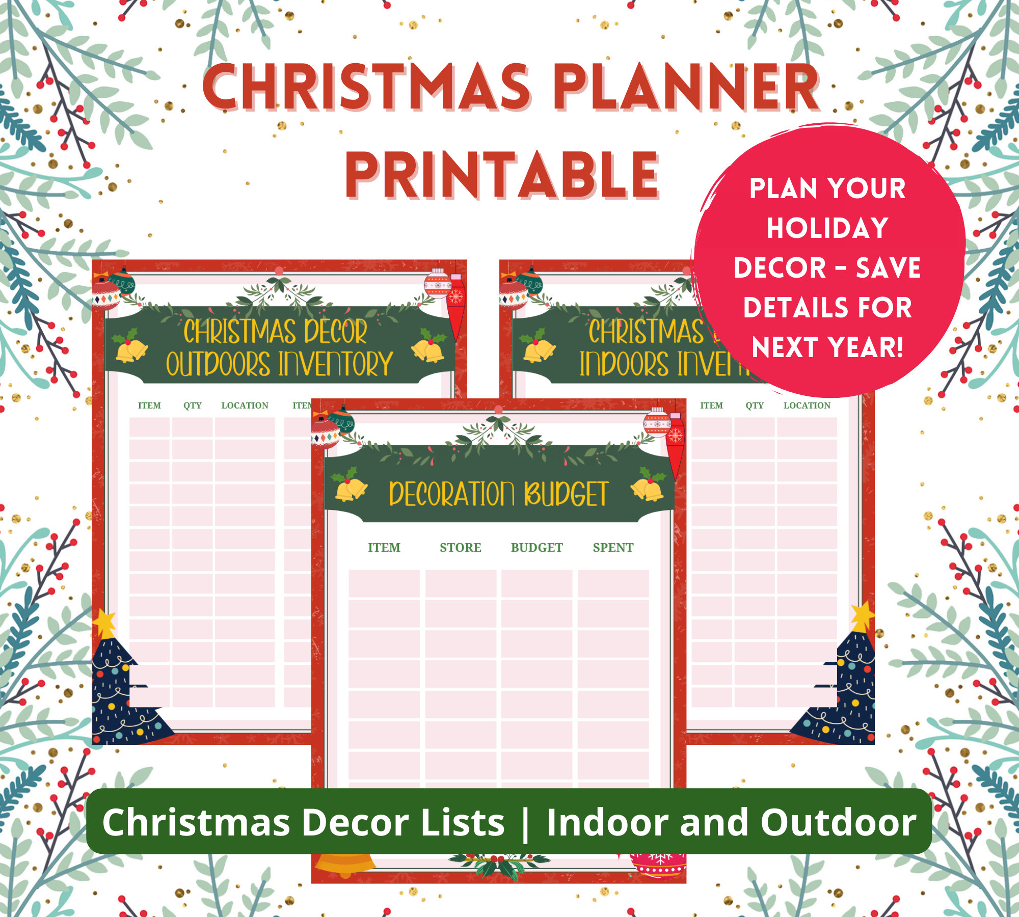 Christmas Planner Printable, Christmas to Do List, Christmas Budget ...