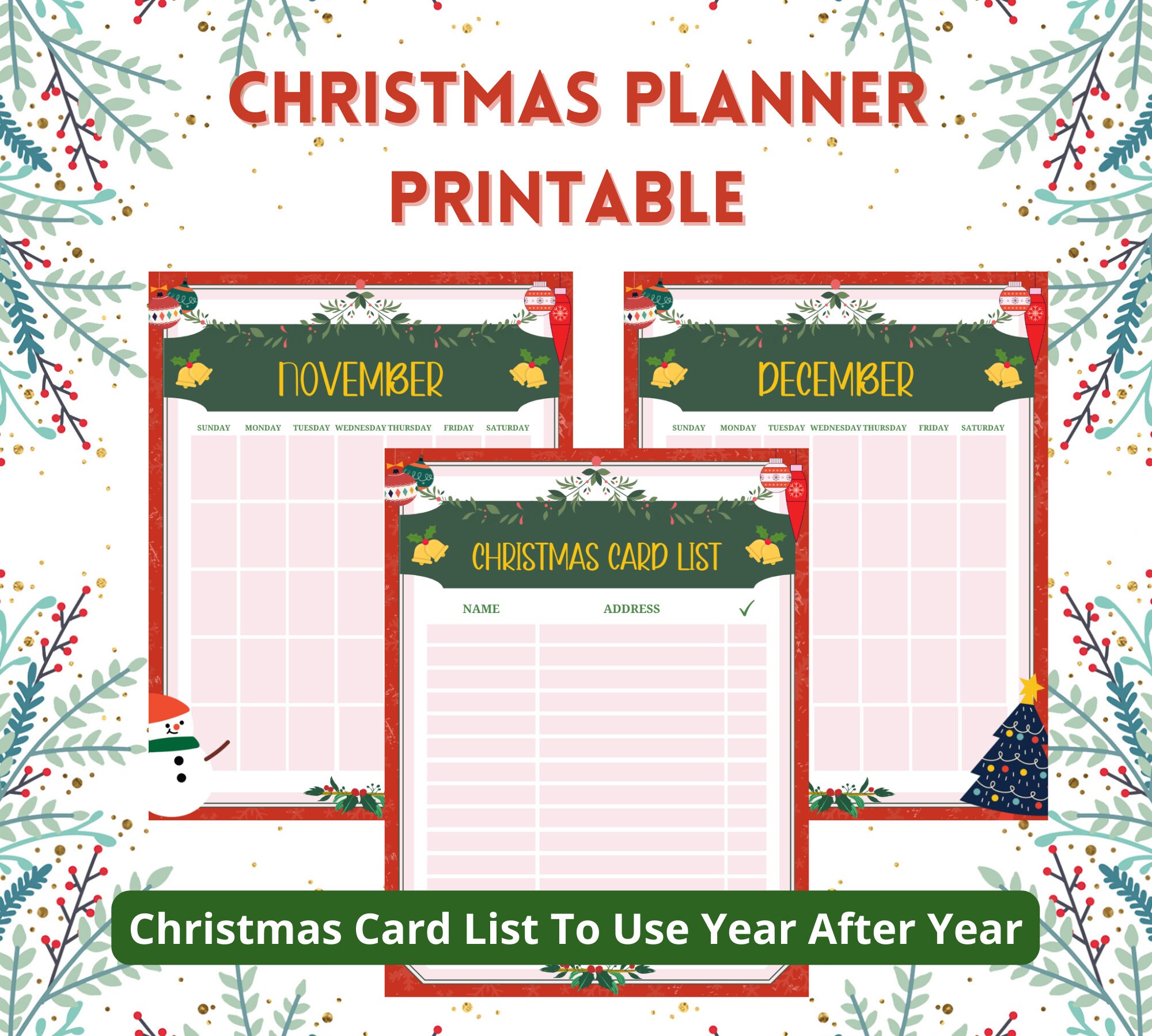 Christmas Planner Printable, Christmas to Do List, Christmas Budget ...