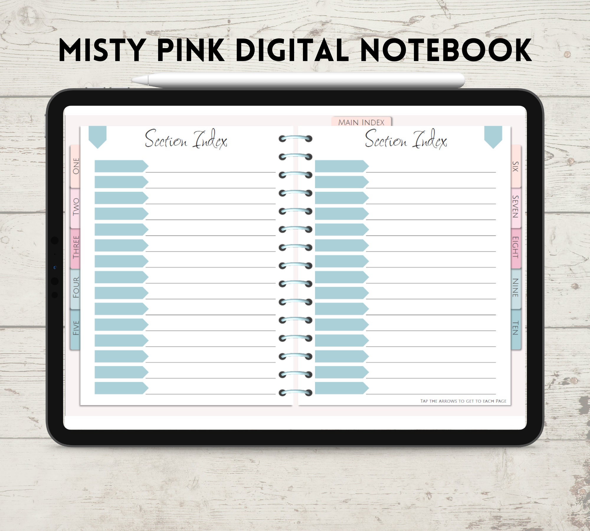 Pastel Digital Notebook, Lined Pages With Tabs (PDF Download) - Etsy