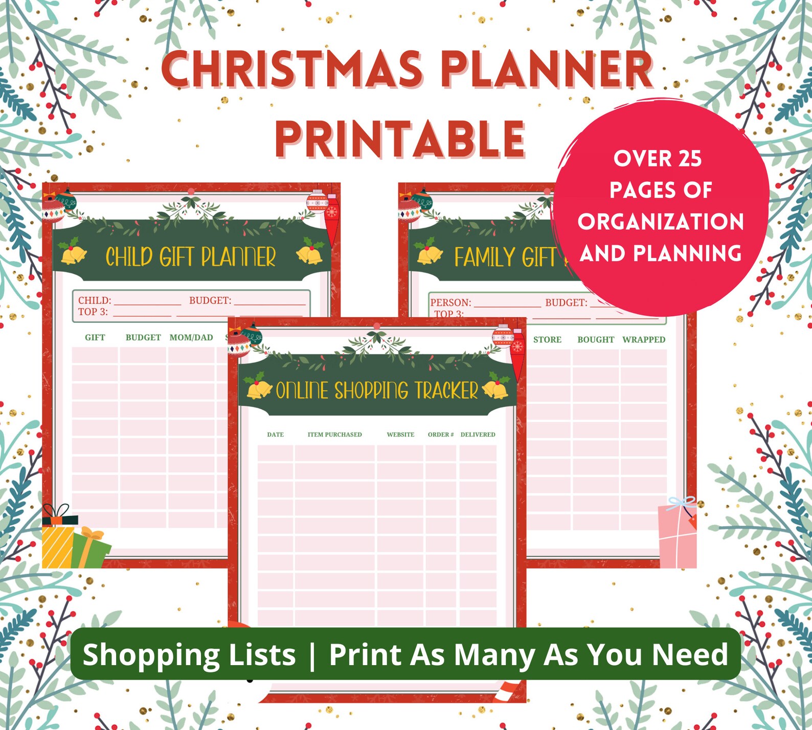 Christmas Planner Printable, Christmas to Do List, Christmas Budget ...