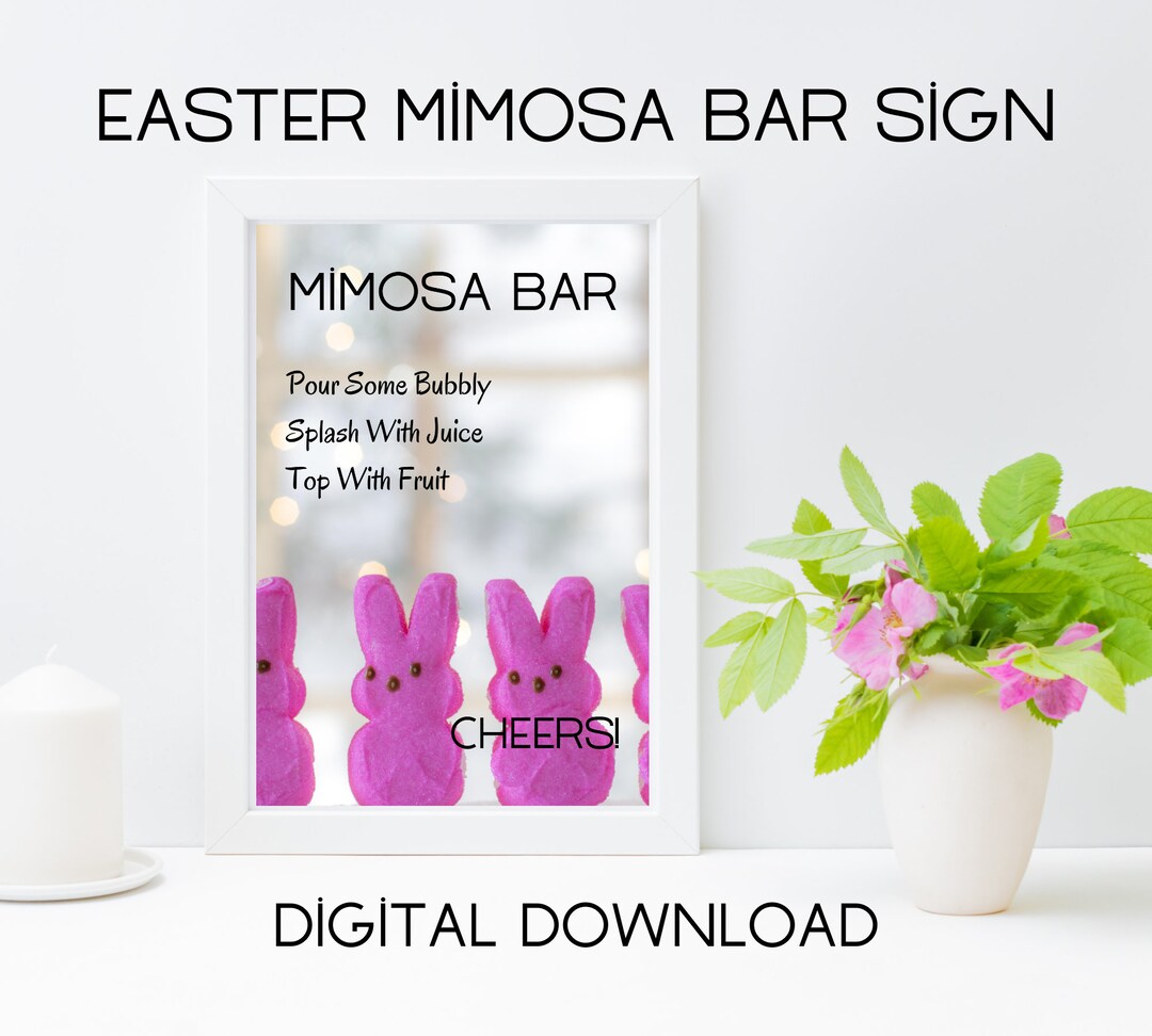 Mimosa Bar, Mimosa Bar Sign, Printable Bar Sign, Holiday Mimosa Sign ...