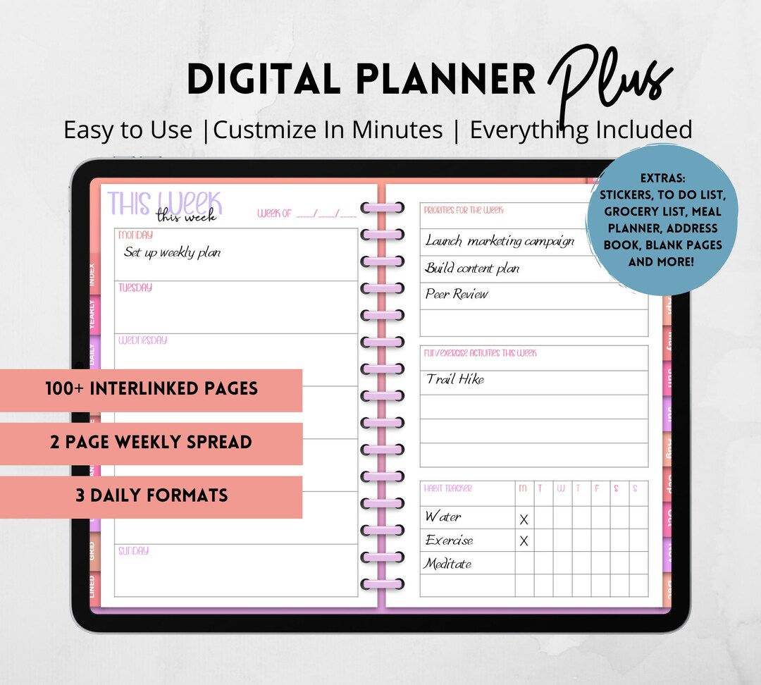 Digital Planner, iPad Digital Planner, Good Notes Planner, Notability ...