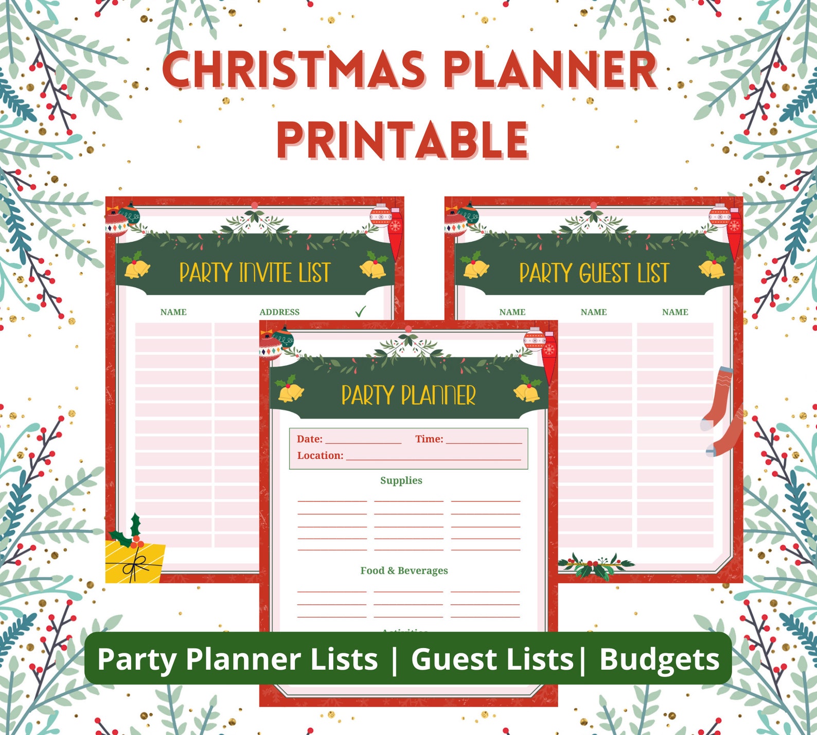 Christmas Planner Printable, Christmas to Do List, Christmas Budget ...
