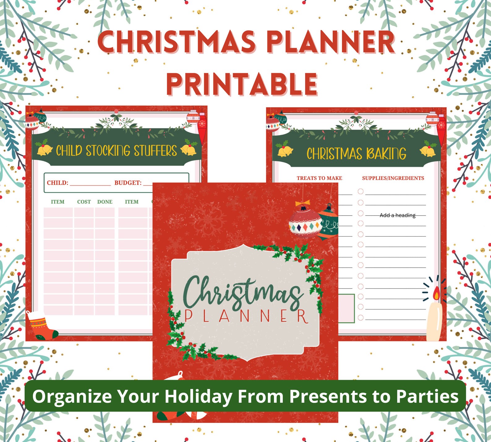 Christmas Planner Printable, Christmas to Do List, Christmas Budget ...