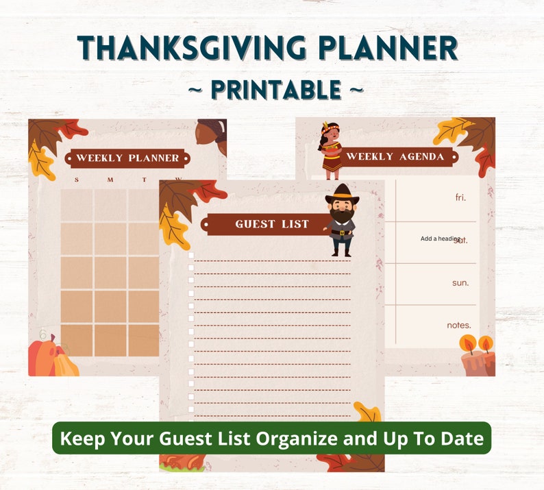Printable Thanksgiving & Christmas Planner Bundle, Holiday to Do Lists ...