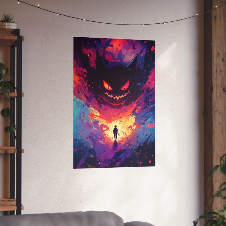 Gengar Poster Bedroom Psychedelic Poster Trippy Poster Pokemon Gengar ...
