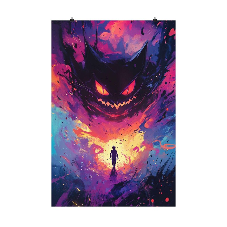 Gengar Poster Bedroom Psychedelic Poster Trippy Poster Pokemon Gengar ...