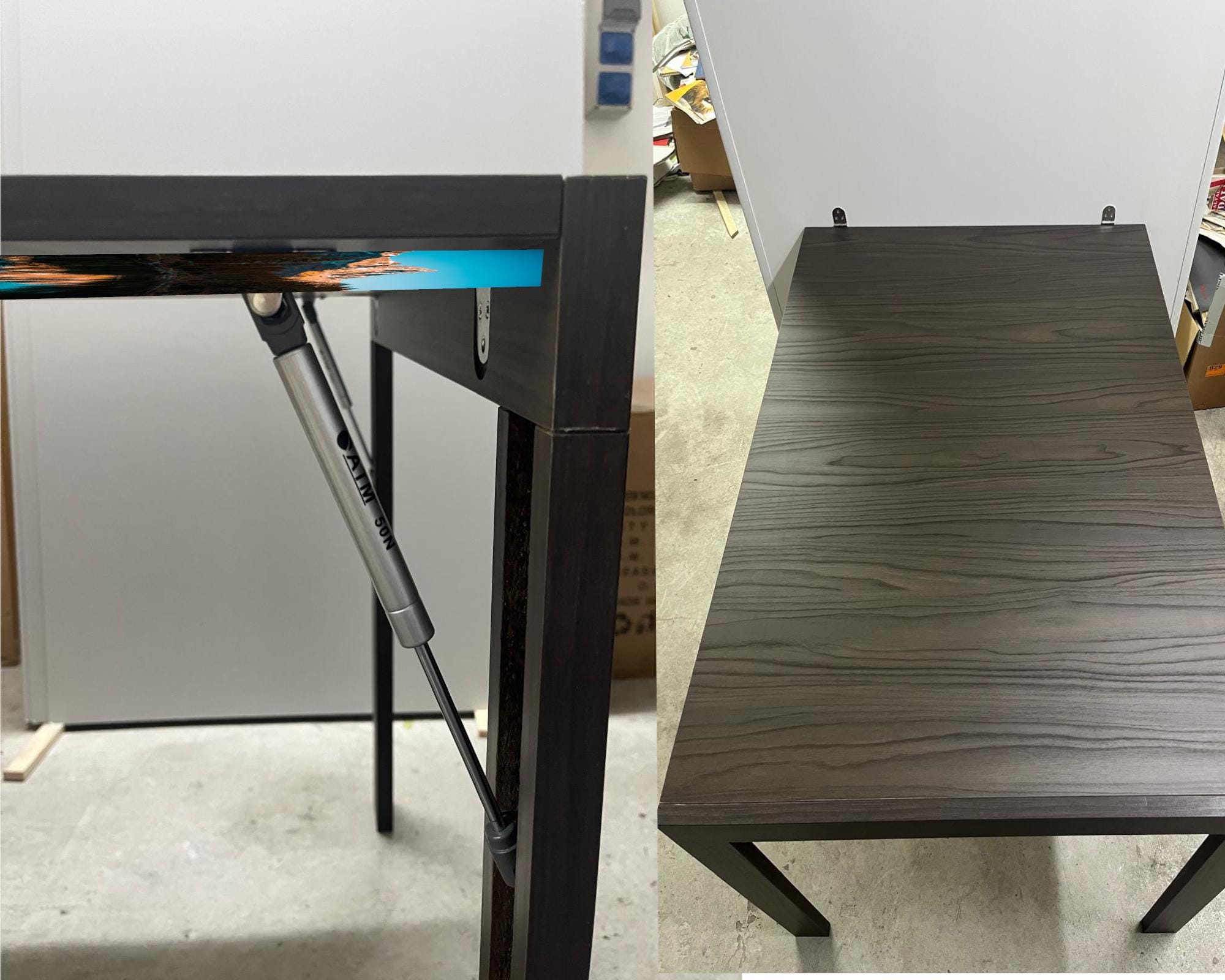 MURPHY FOLDING Table-wall Mounted Desk-space Saving Furniture ...