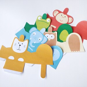 5 Gift Bags Templates - Cat, Elephant, Frog, Owl, Monkey. PDF, SVG and ...