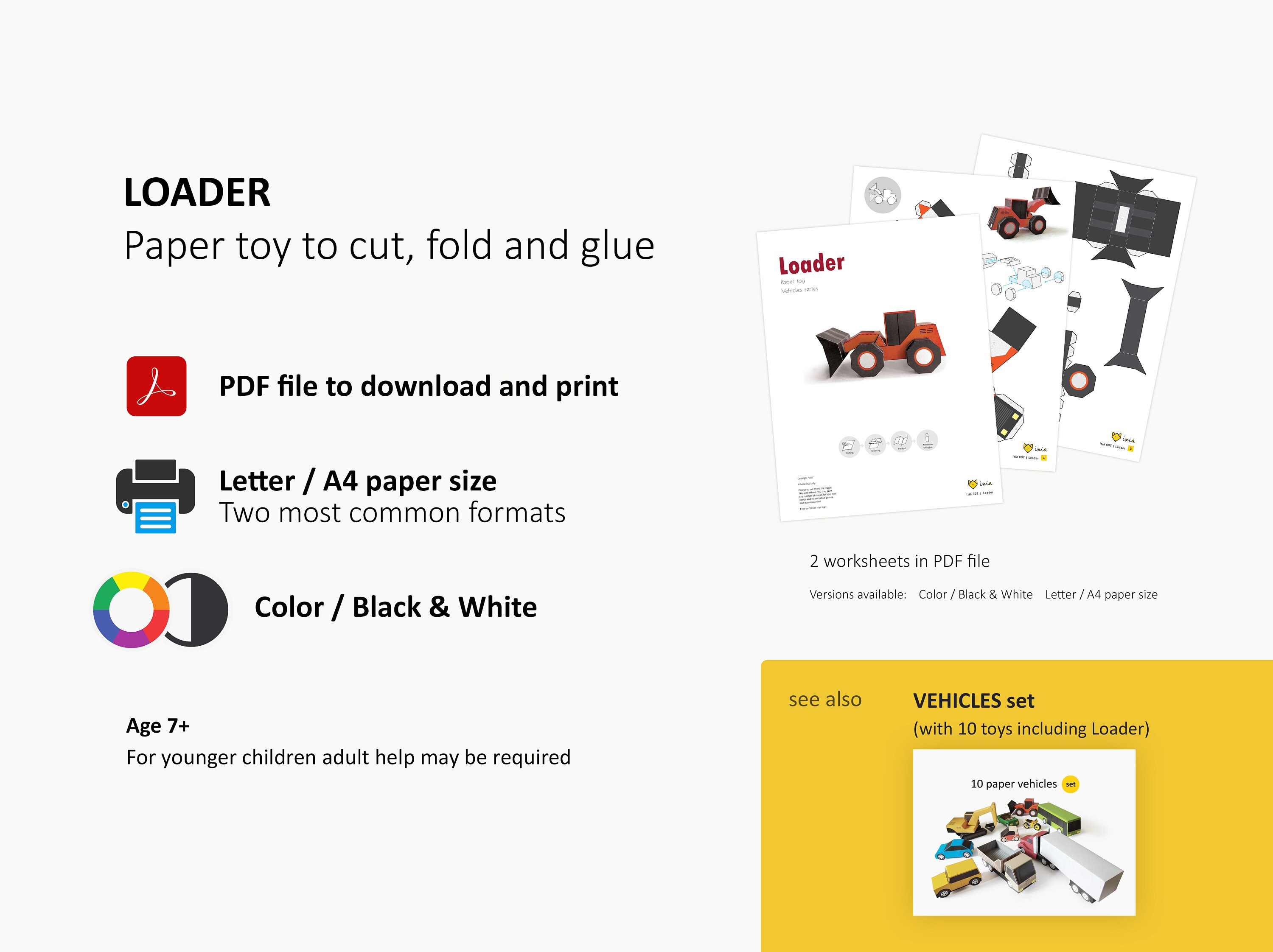 Papercraft Toy Loader. Printable Template - Etsy