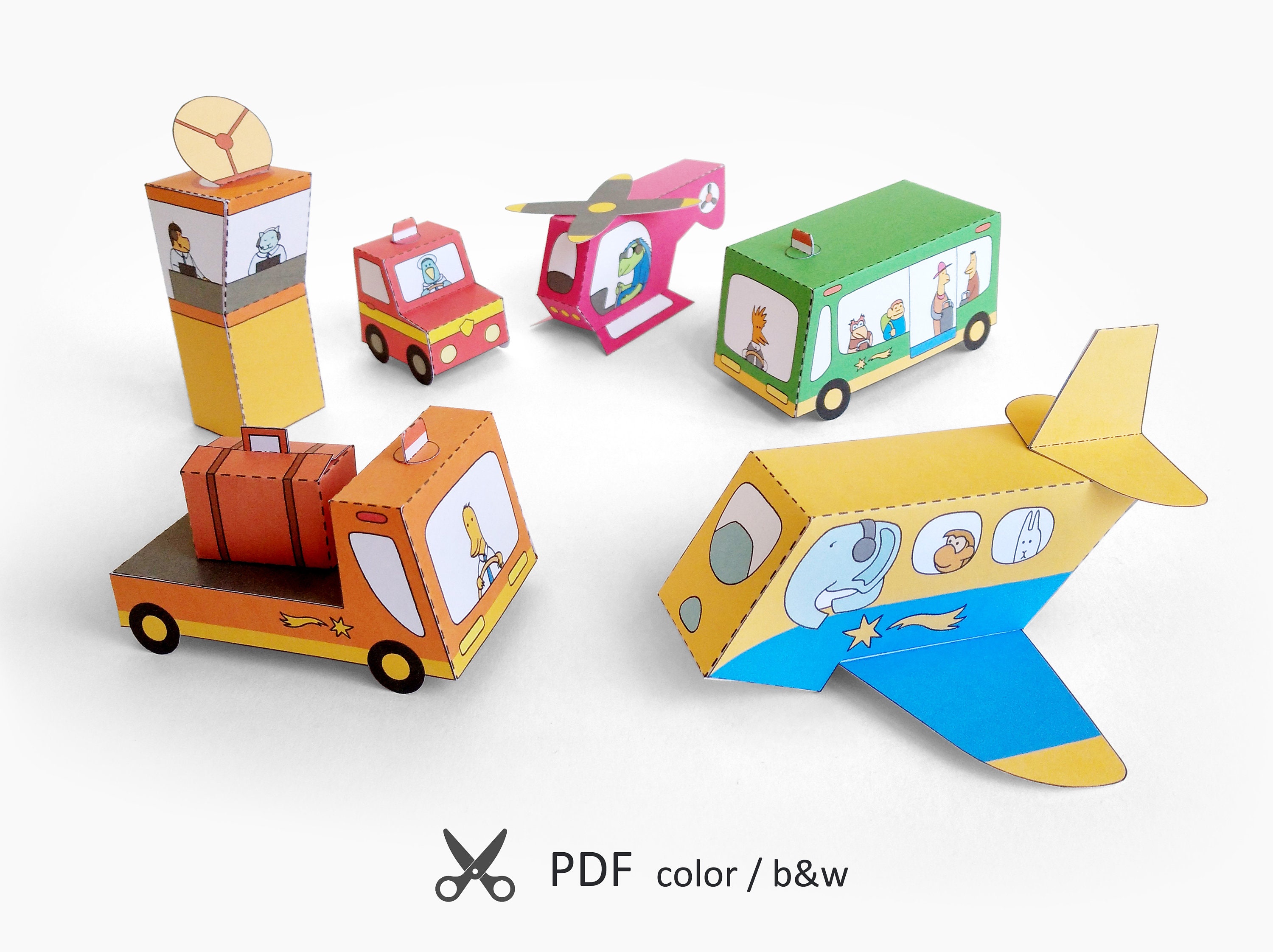 Airport Papercraft for Kids. Printable Paper Toys - Etsy Hong Kong