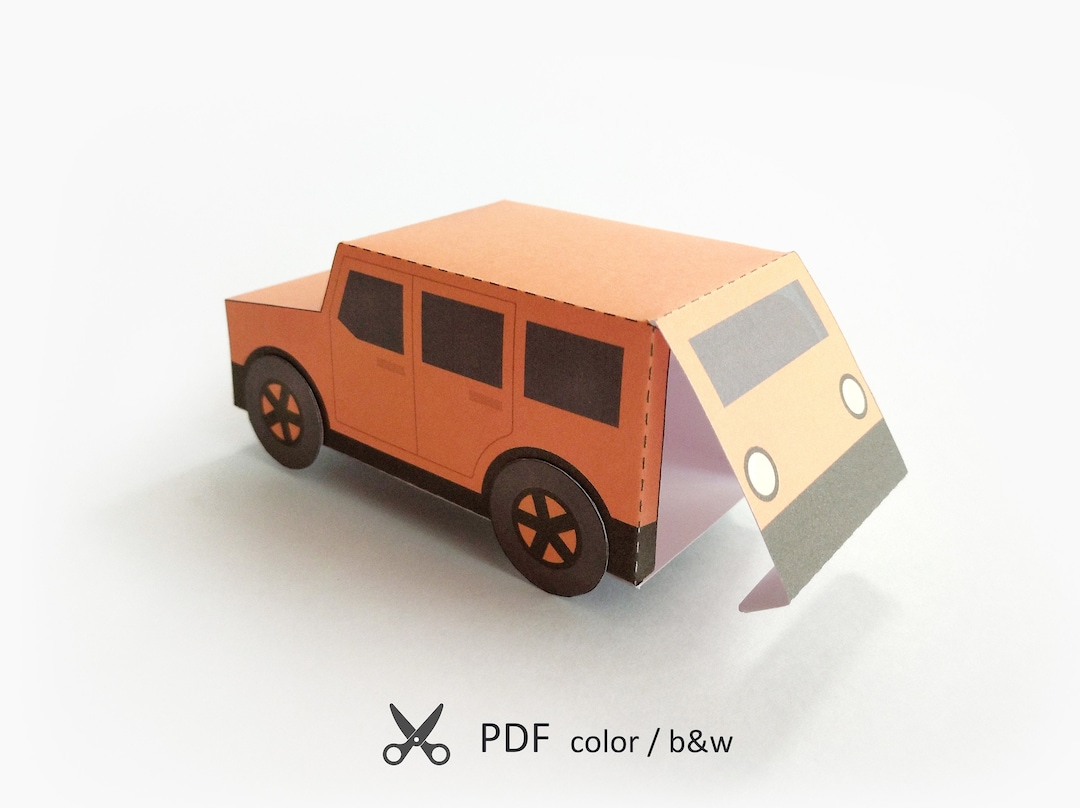 CAR Type B. Paper Toy or Gift Box PDF Templates - Etsy