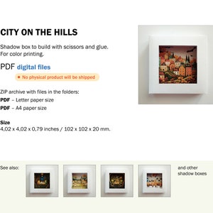 Shadow Box Template. City on the Hills - Etsy
