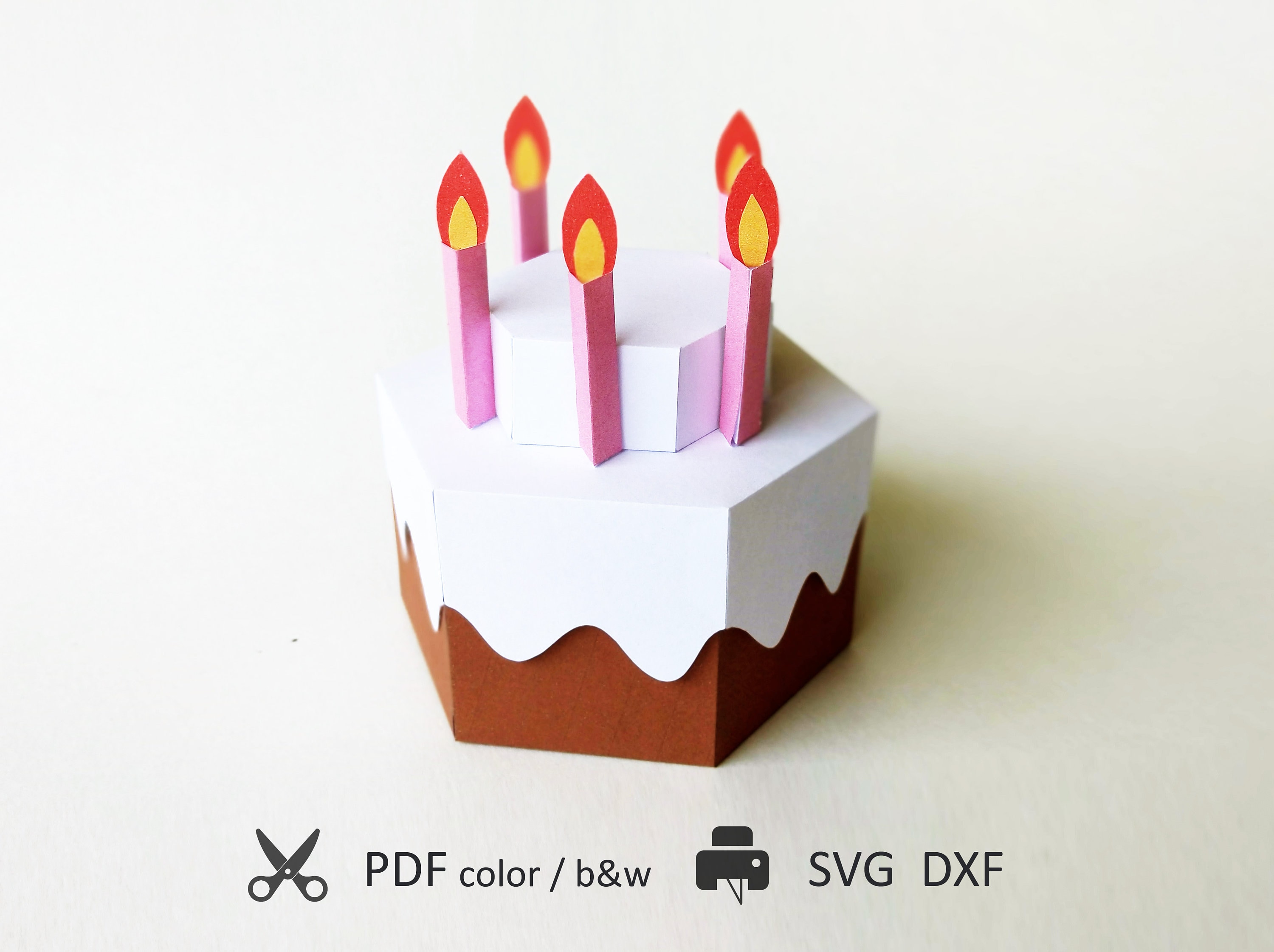 Cake Gift Box SVG PDF - Etsy