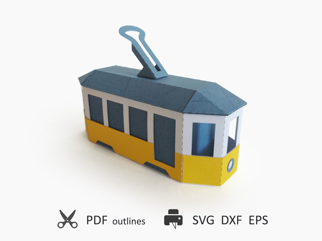 Paper Tram. Template for Your Craft or Gift Box. Digital File - Etsy