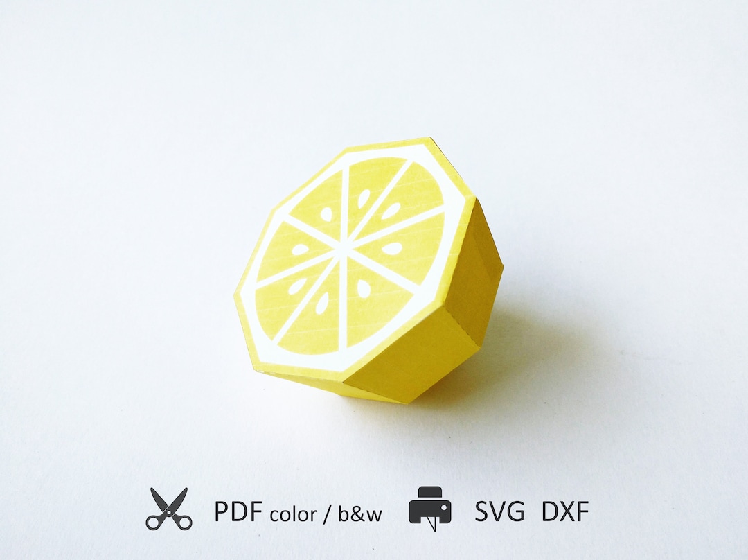 Half a Lemon 3D Paper Craft SVG - Etsy