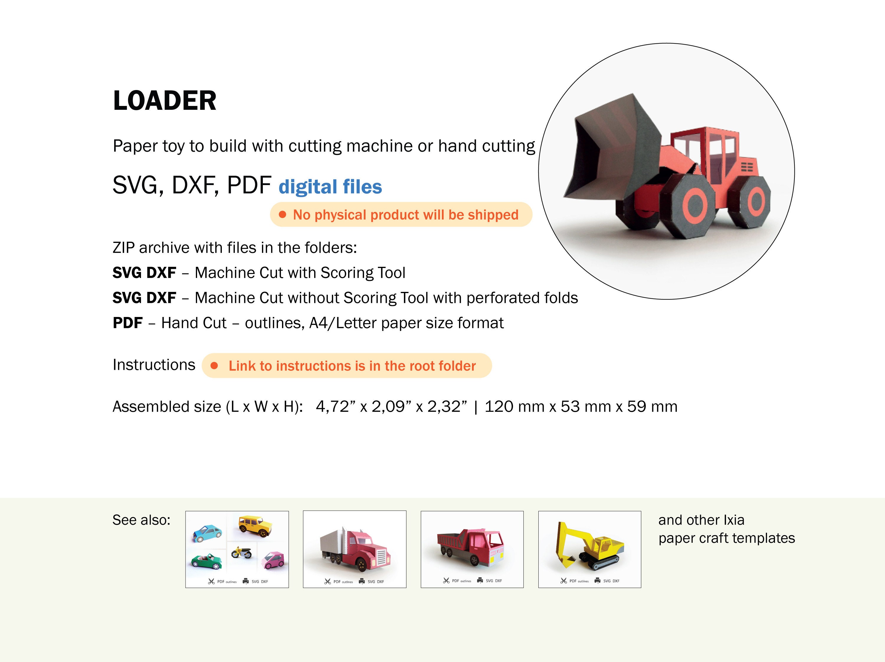 Loader Templates for Cricut. Paper Toy SVG, DXF and PDF Format - Etsy