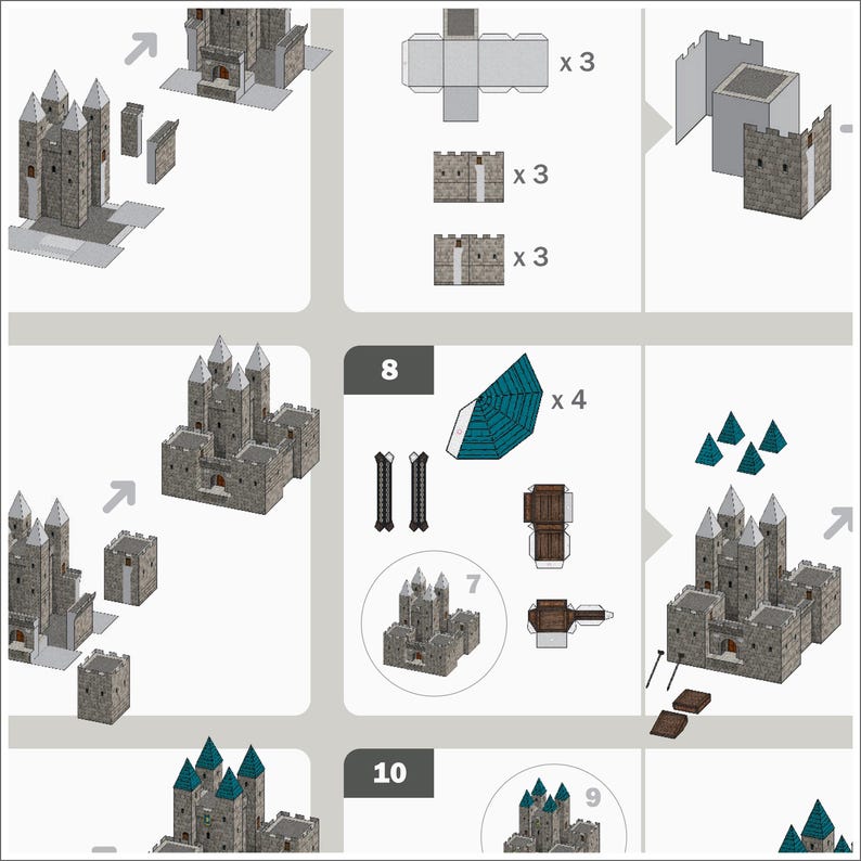 Marinth Kingdom City Set – Printable Paper Miniatures, Medieval Castle ...