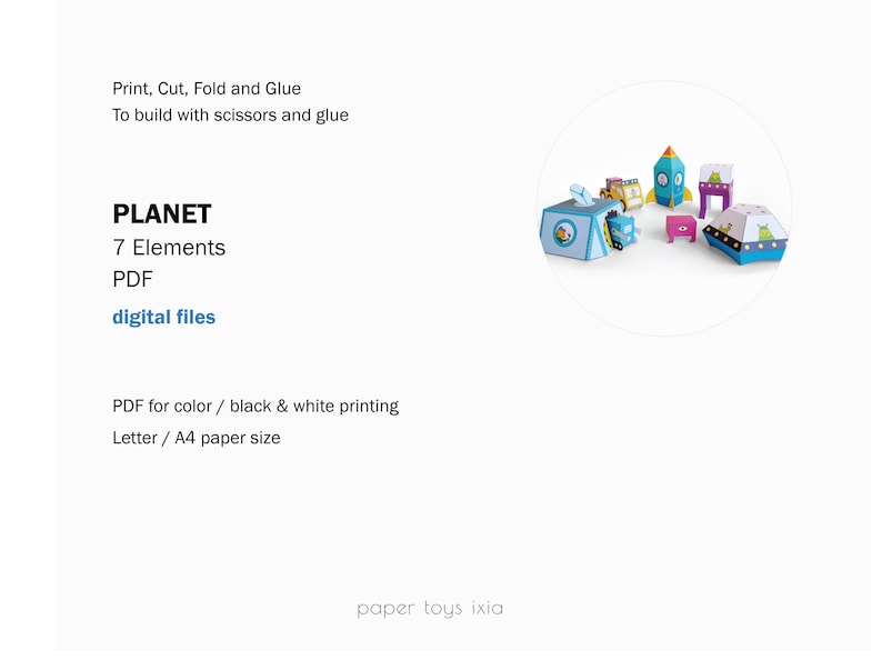 Planet Paper Crafts for Kids. Printaple PDF Files - Etsy