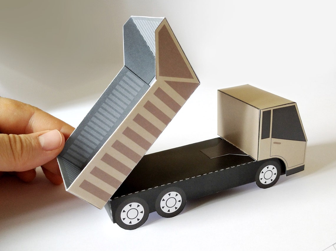 Paper Toy Dump Truck. Printable Papercraft Templates (Instant Download ...