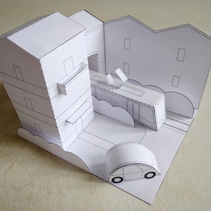 Paper Diorama Town. Printable Paper Toys for Children. PDF Templates ...