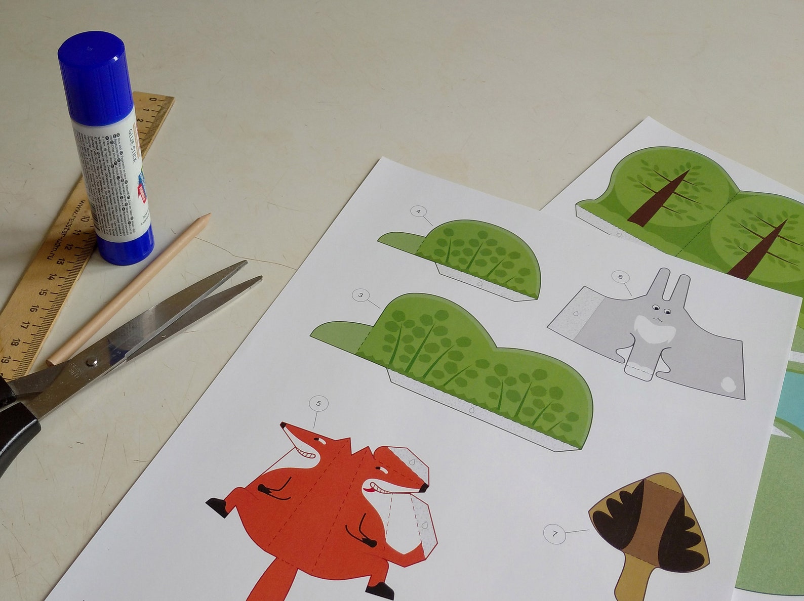 Green Diorama Set. Papercraft Dioramas. Printable Toys for - Etsy