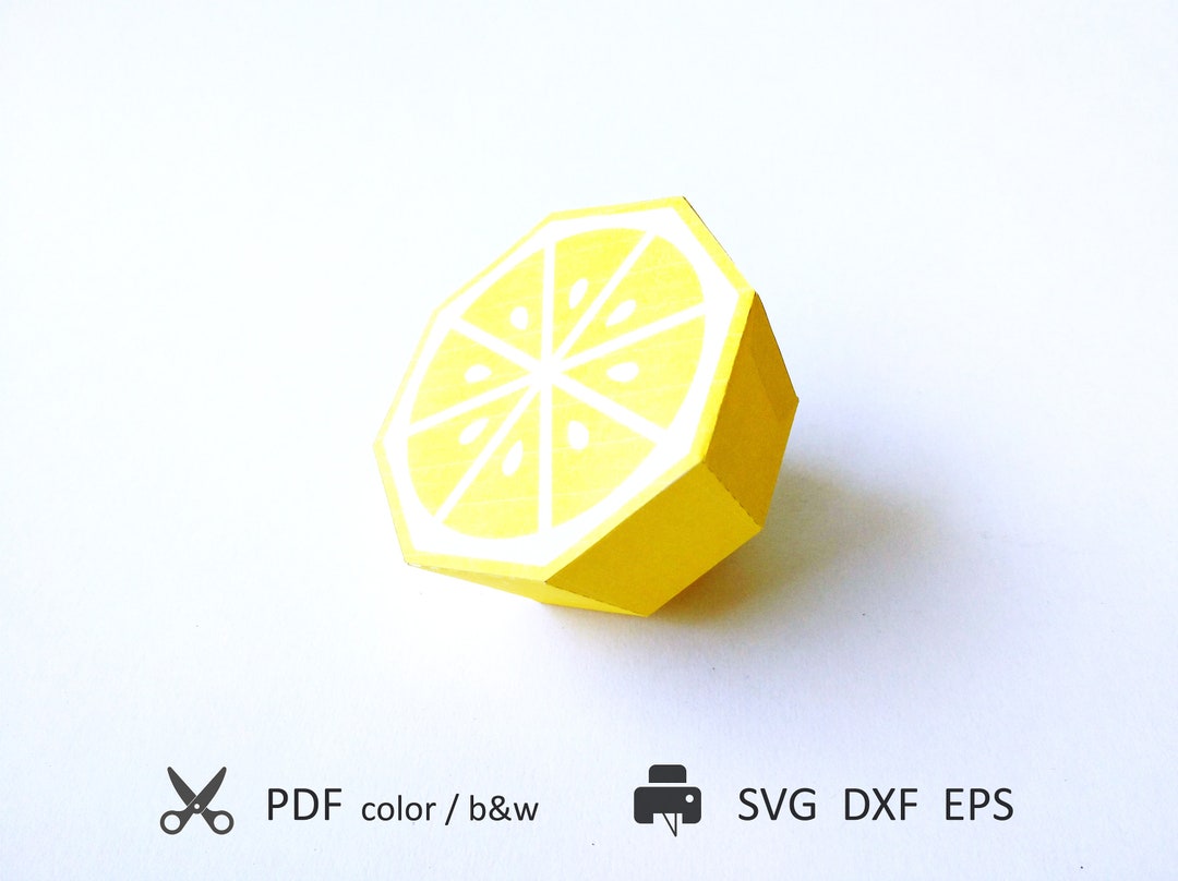 Half a Lemon 3D Paper Craft SVG - Etsy