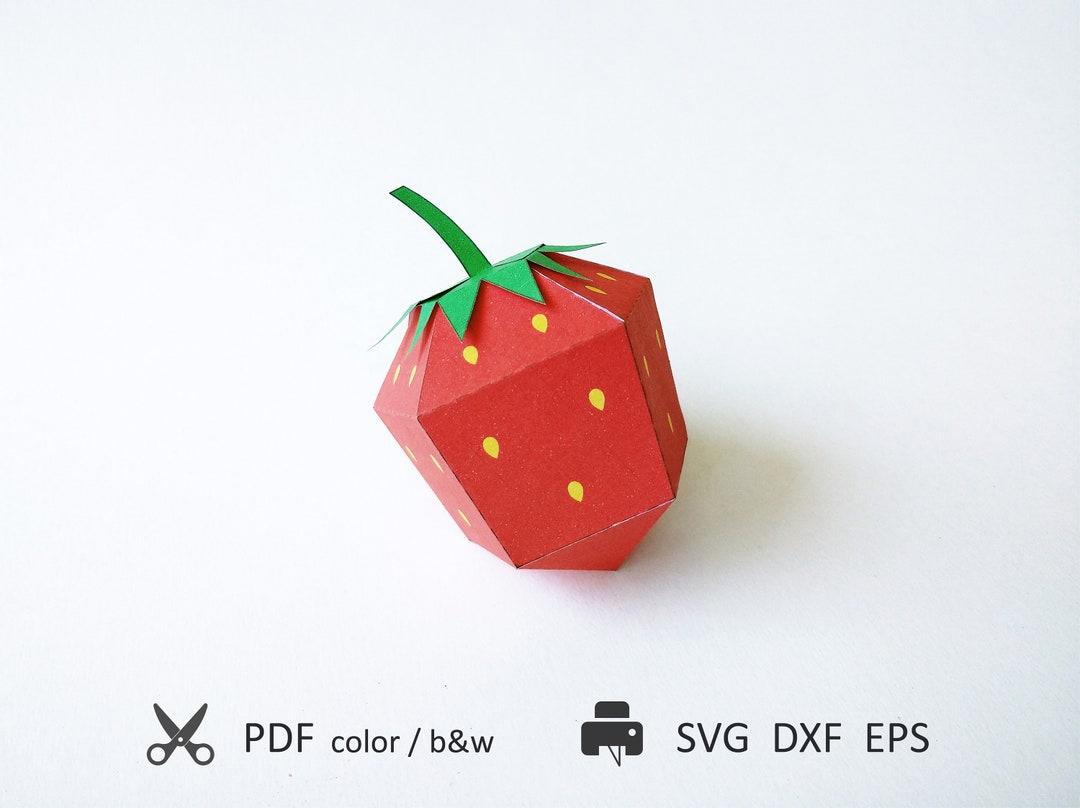 Strawberry 3D Papercraft Toy SVG - Etsy
