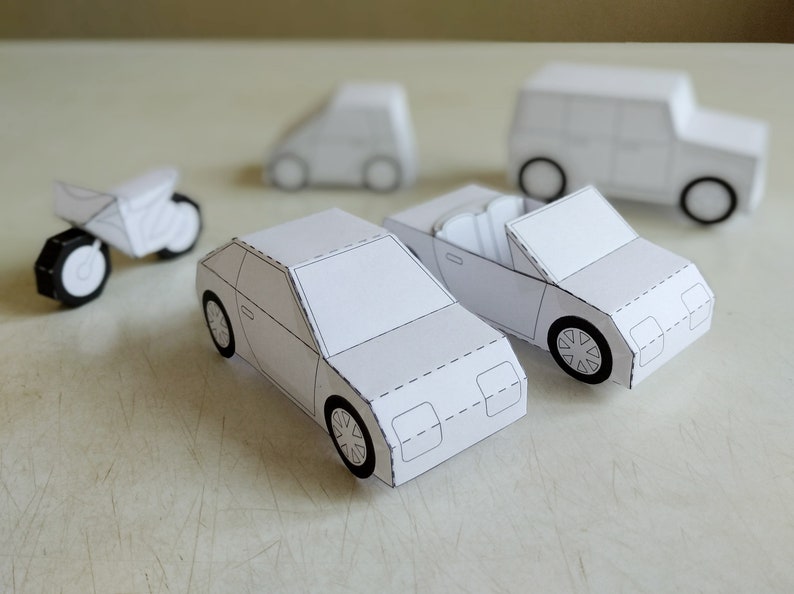 Paper Cars and Motorbikes. Printable Toys of Vehicles for Kids - Etsy