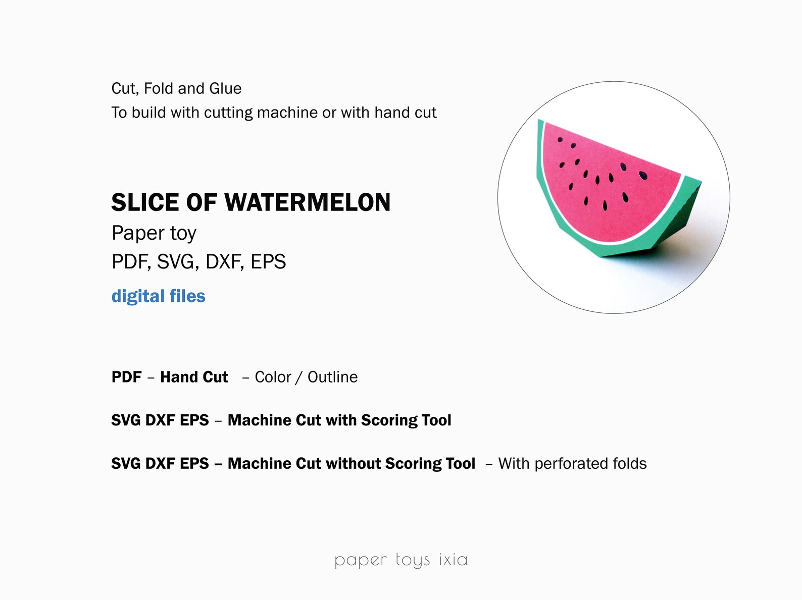 Slice of Watermelon DIY Papercraft Toy - Etsy