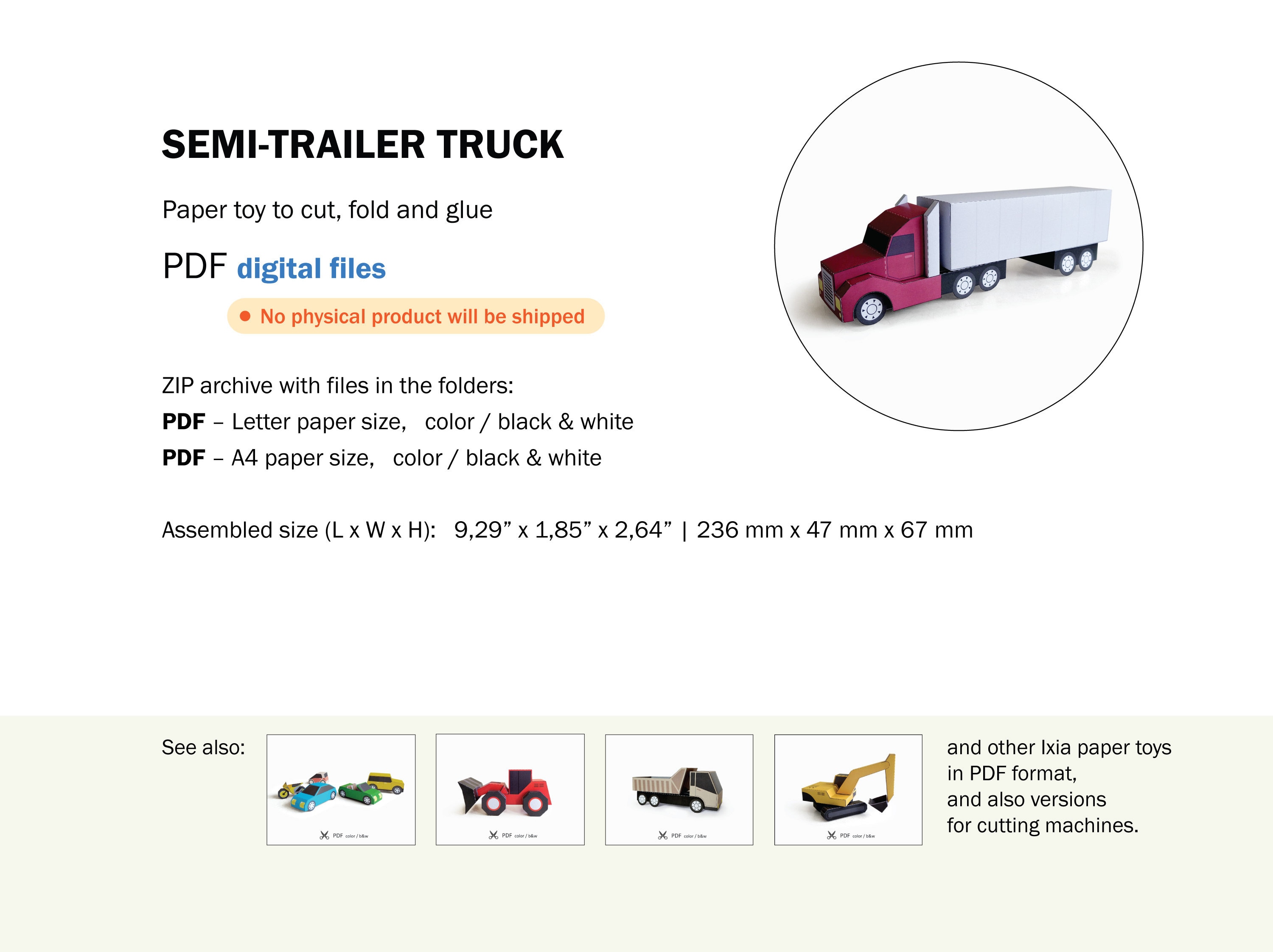 Papercraft Truck Trailer Paper Truck Photos, Images & Pictures