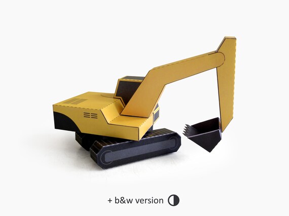 Excavator. Paper Craft Toy. PDF Printable Templates | Etsy