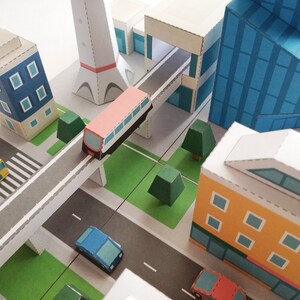 Downtown. Paper Diorama PDF Printable Template - Etsy