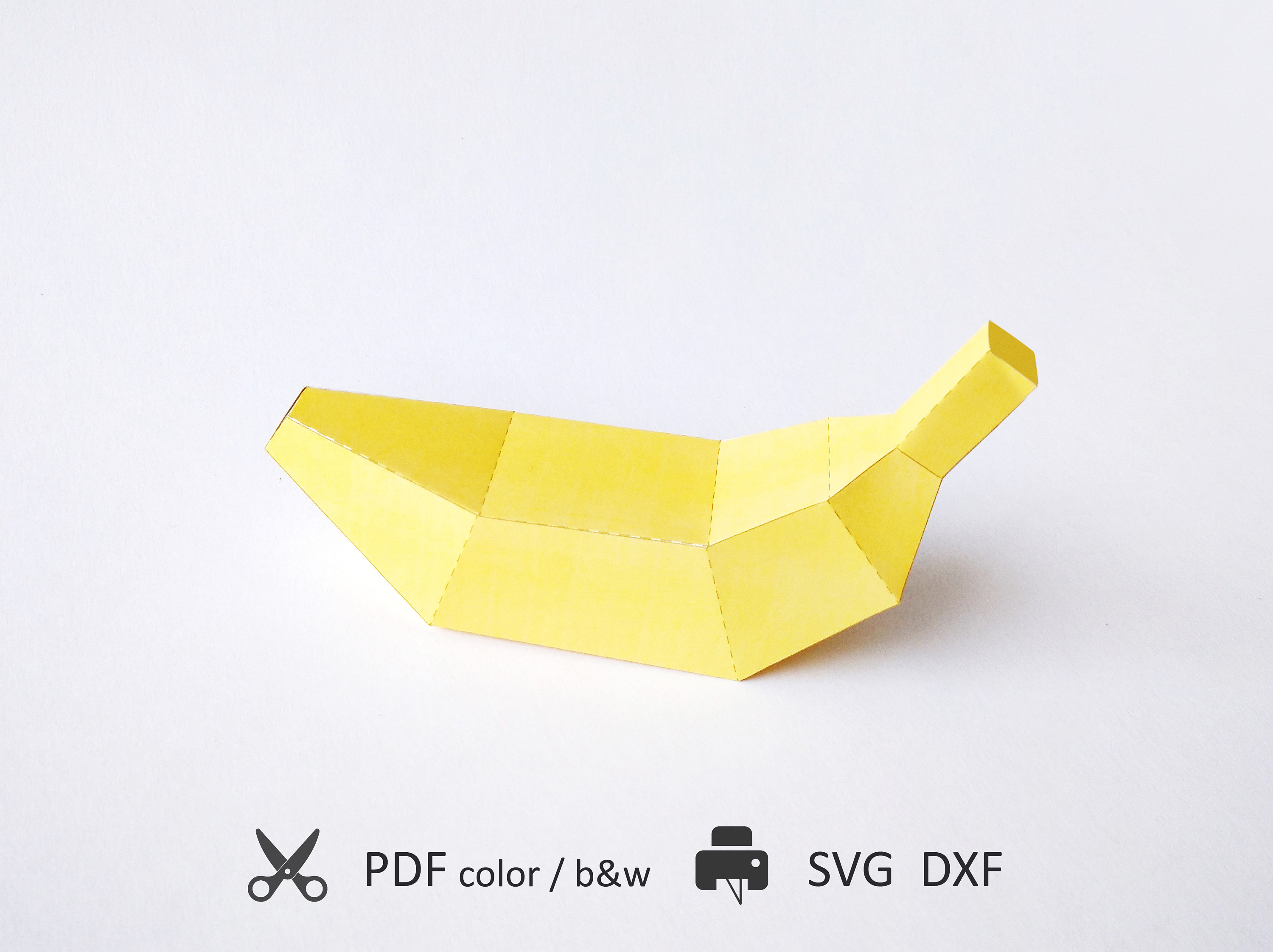 Banana DIY 3D Paper Toy SVG - Etsy
