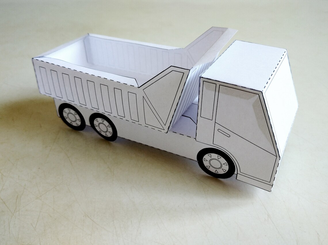 Paper Toy Dump Truck. Printable Papercraft Templates | Etsy