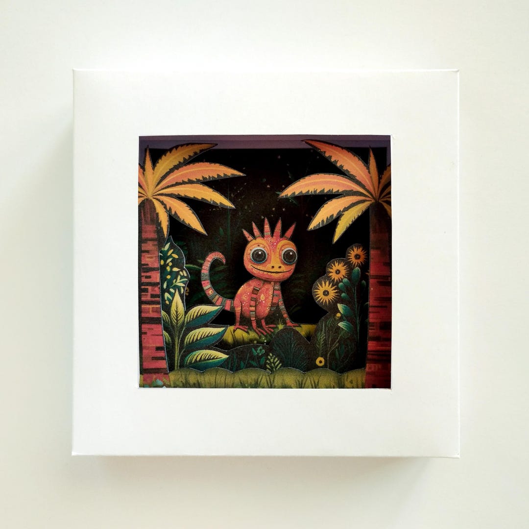 Lizard – Art Card | Surreal Paper Art Illustration - Etsy