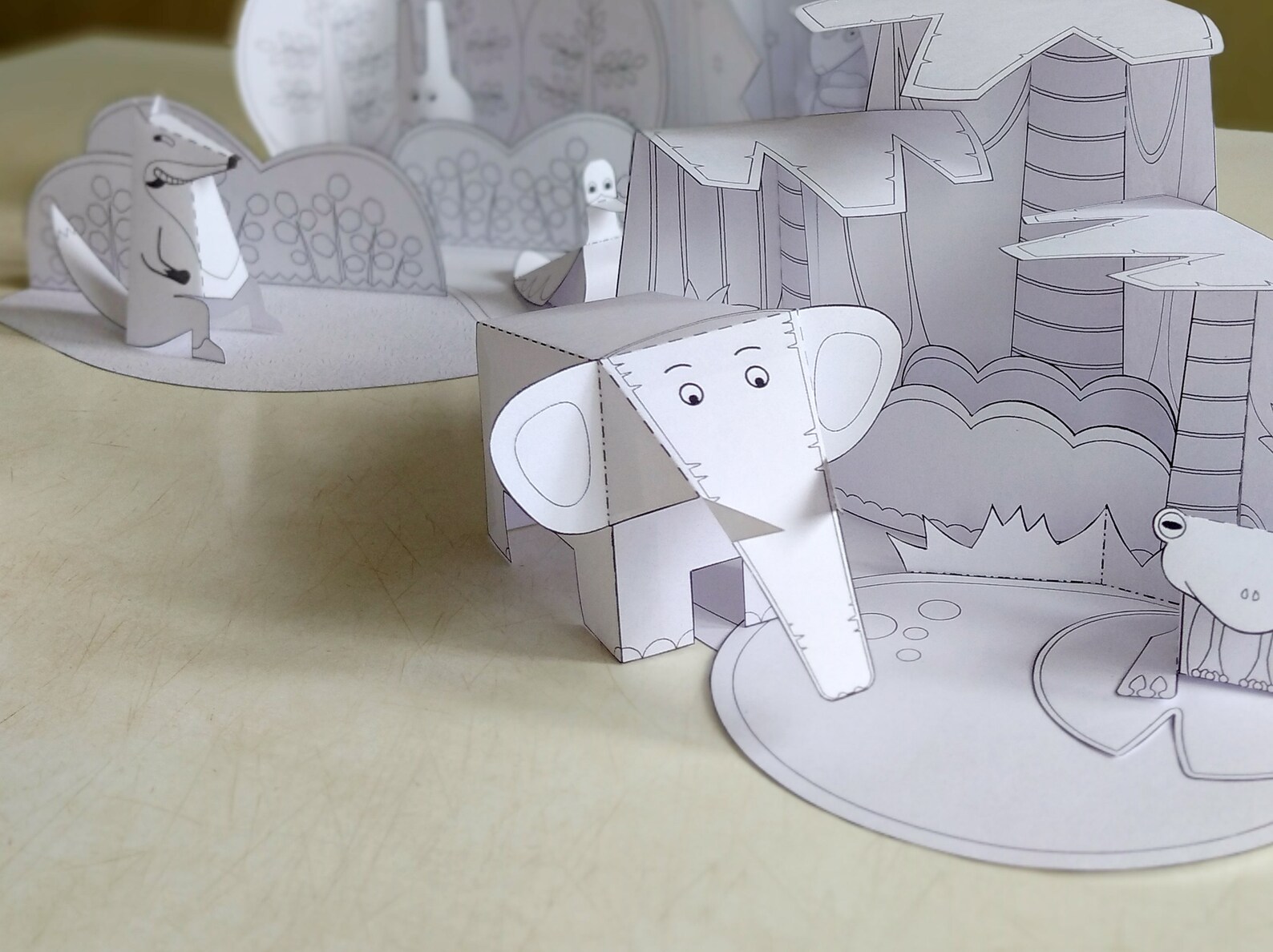 Green Diorama Set. Papercraft Dioramas. Printable Toys for - Etsy
