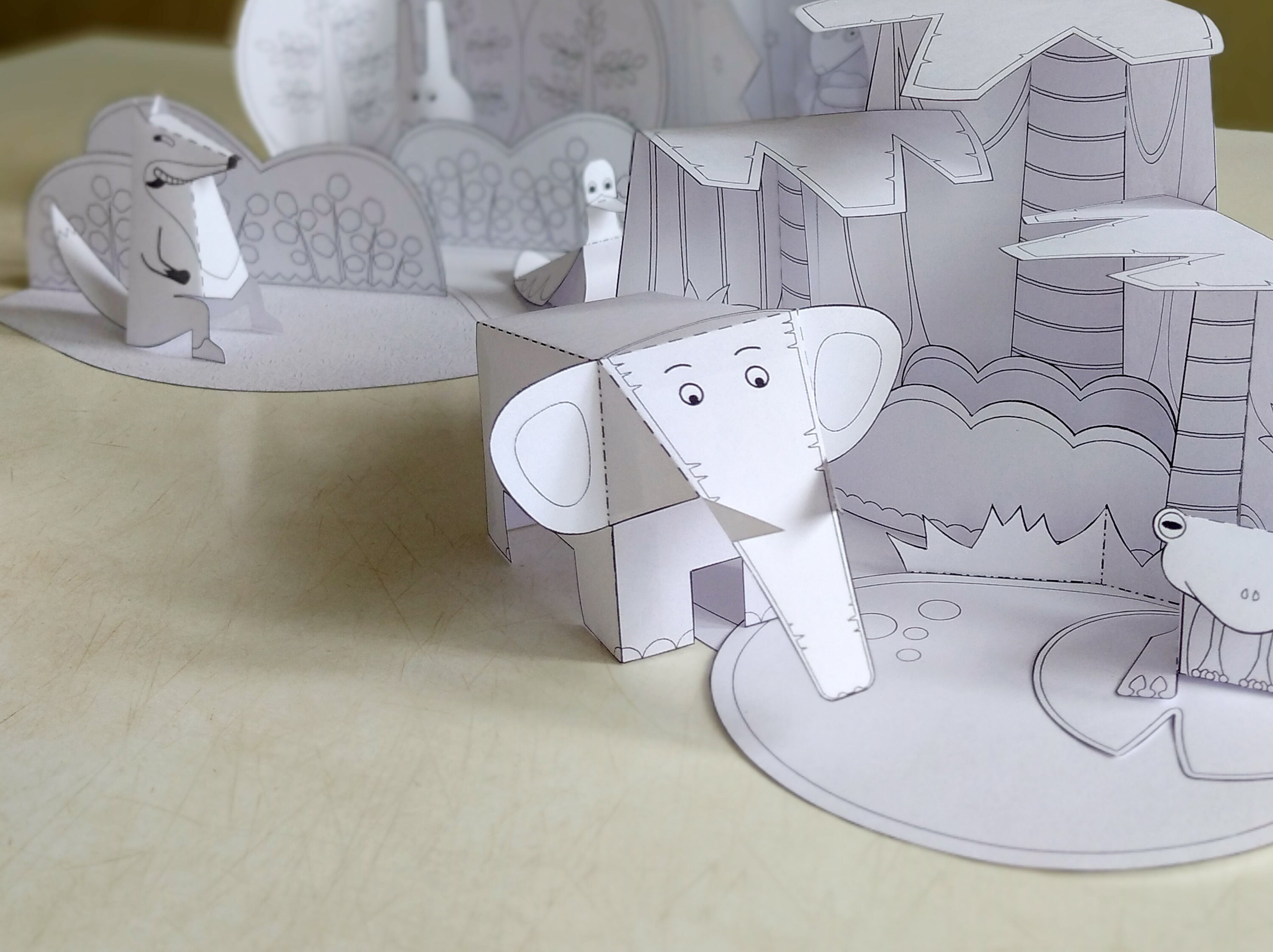 Green Diorama Set. Papercraft Dioramas. Printable Toys for - Etsy