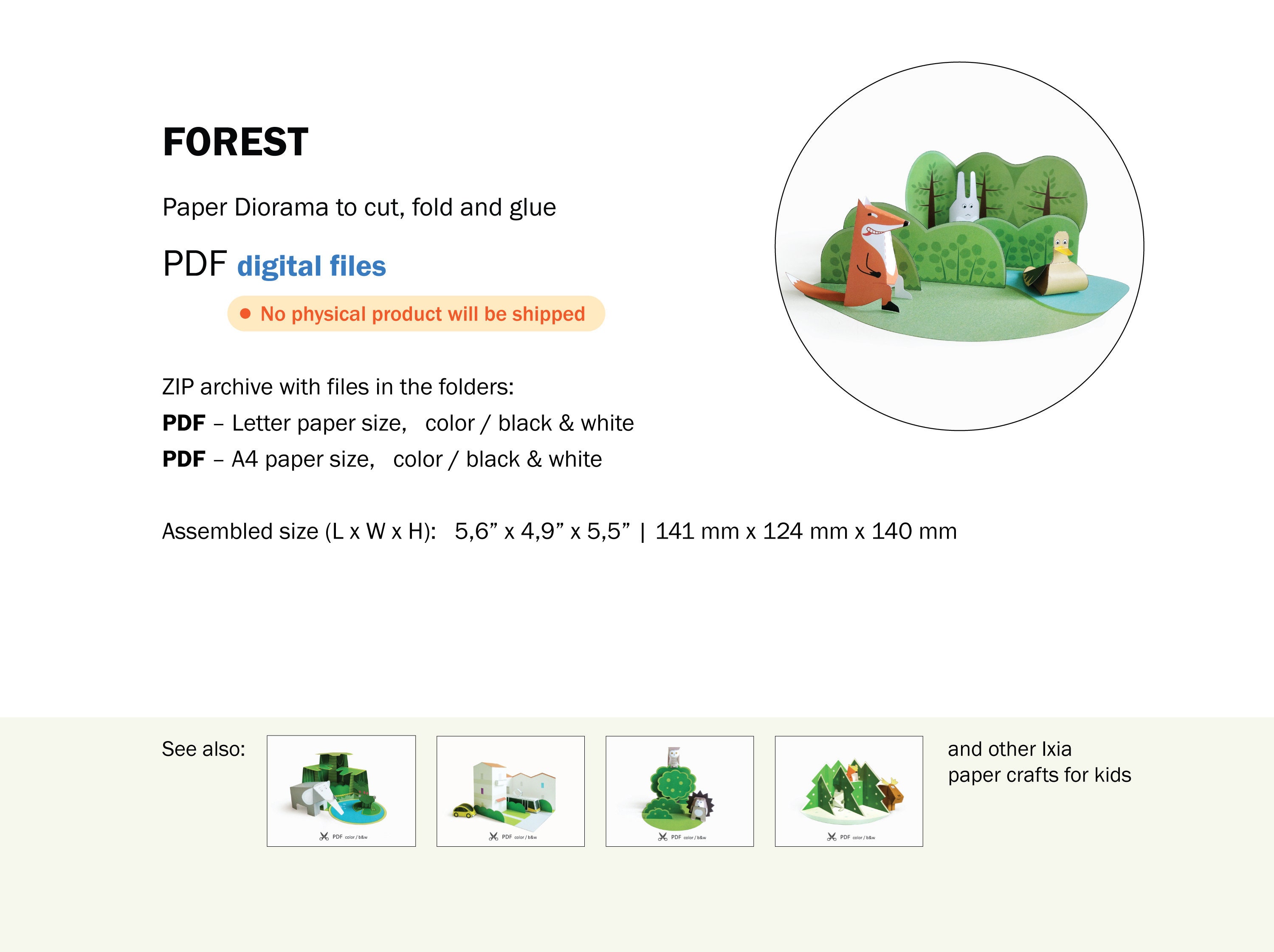 Printable Paper Diorama With Animals. Fox, Rabbit and Duck. Diy Paper ...
