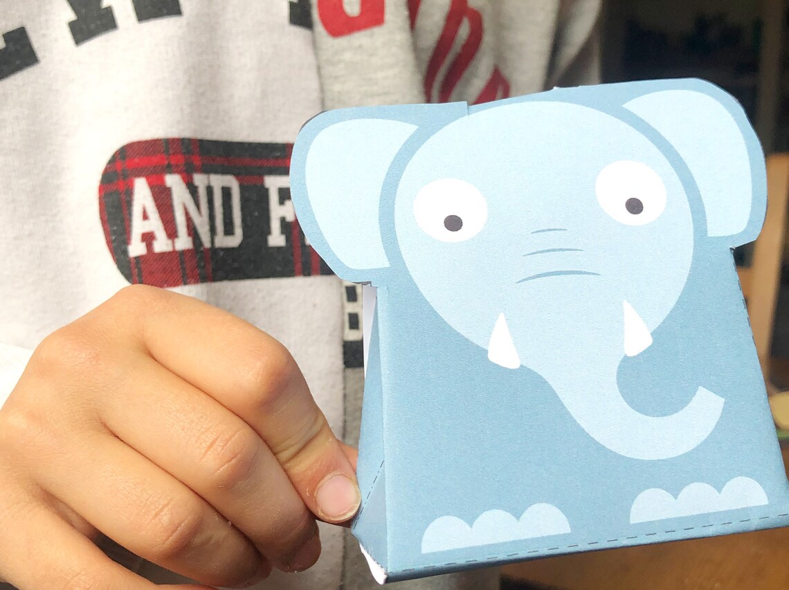 5 Gift Bags Templates - Cat, Elephant, Frog, Owl, Monkey. PDF, SVG and ...