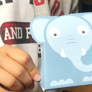 5 Gift Bags Templates - Cat, Elephant, Frog, Owl, Monkey. PDF, SVG and ...