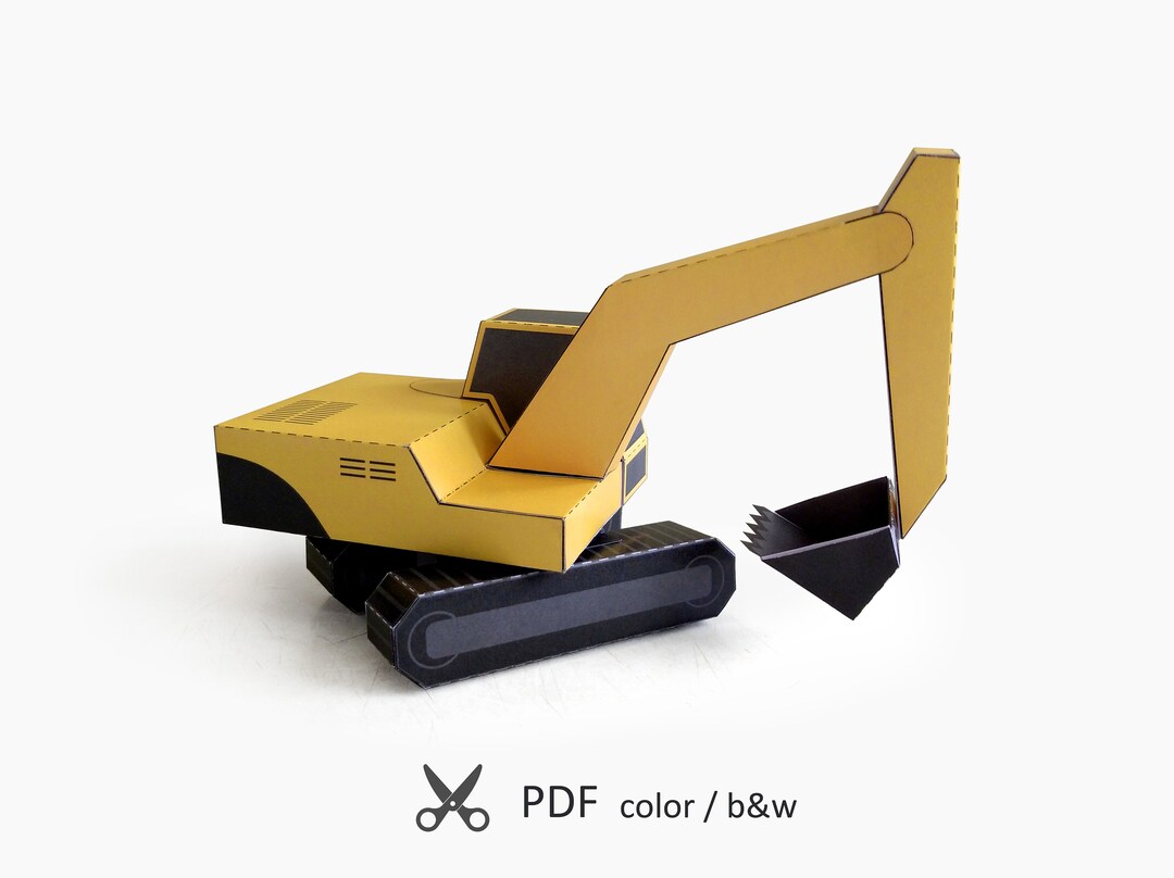 Excavator. Paper Craft Toy. PDF Printable Templates - Etsy